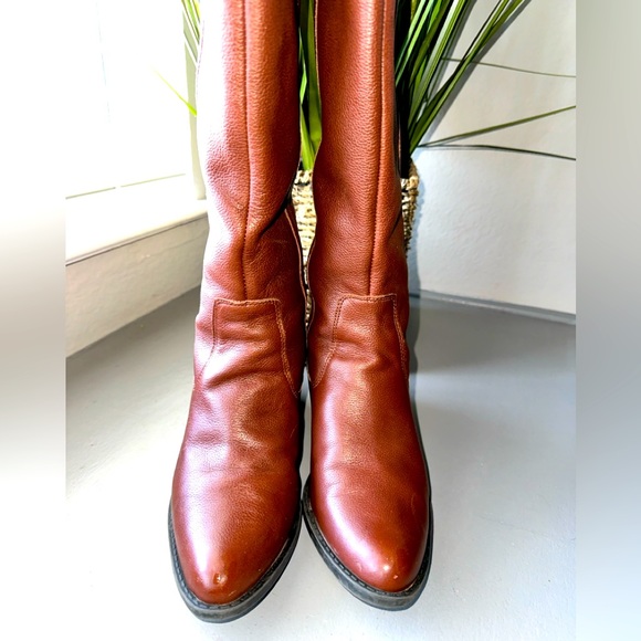 Calvin Klein | Shoes | Calvin Klein Brown Leather Cowboy Boots | Poshmark